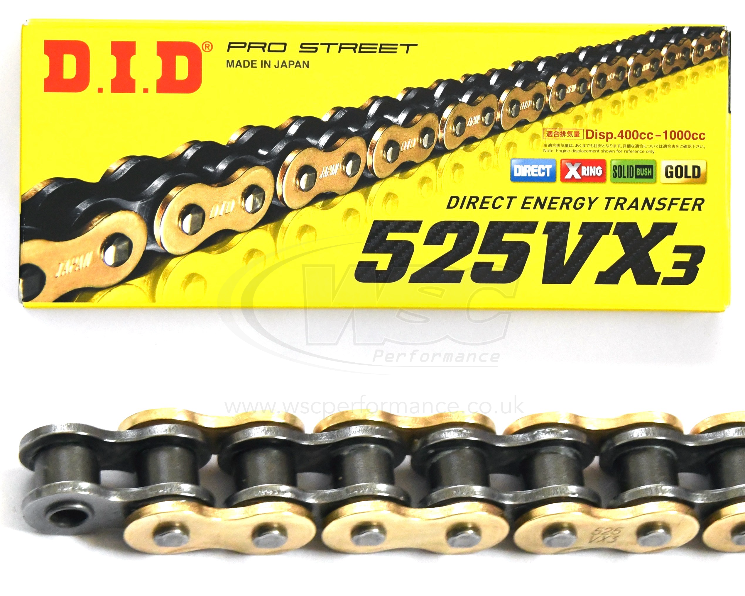 DID 525 VX Pro Street Heavy Duty Chain 108 Links - Gold *Grade A* | WSC ...